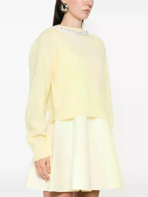 Maje Embellished Alpaca Crew Neck Sweater