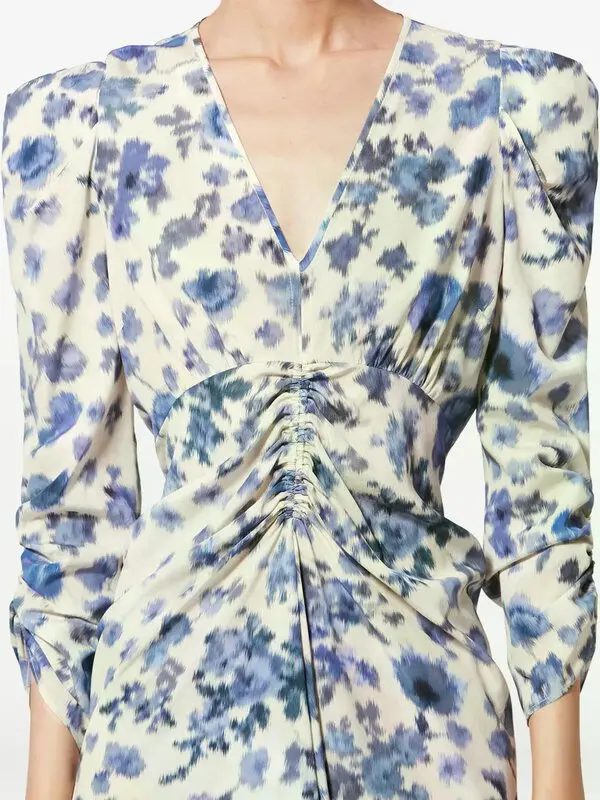 Isabel Marant Étoile Floral Print Silk Dress - Neutrals