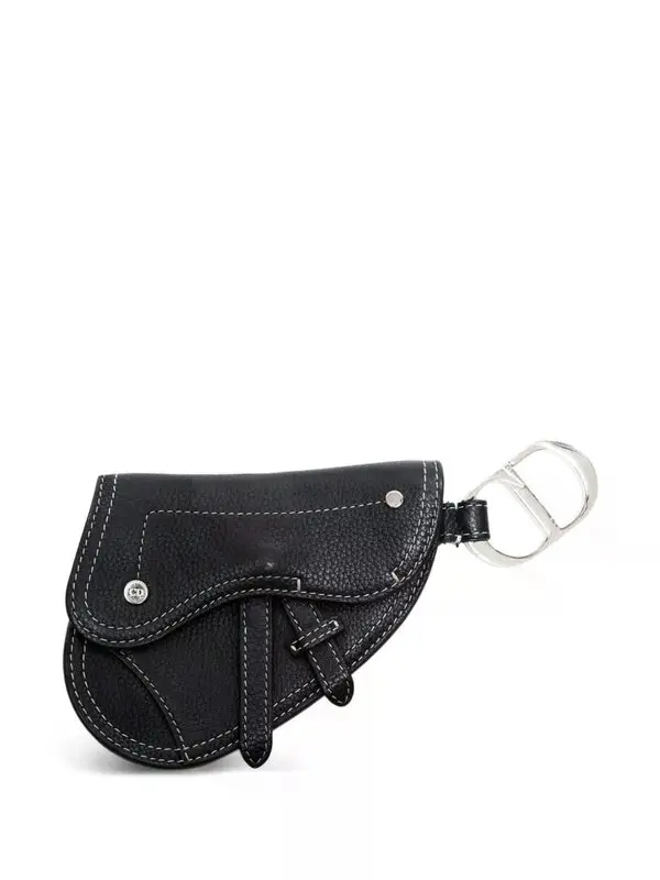 Dior Mini Saddle Pouch Bag Charm - Black