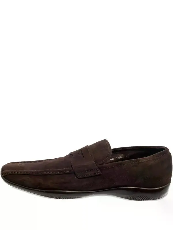 Prada 2023 Suede Loafers - Brown