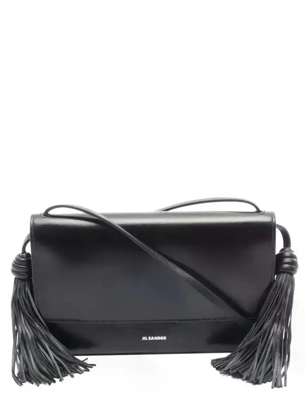 JIL SANDER Leather Shoulder Bag With Tassel Detail