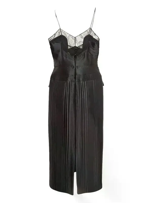 Fendi Lace-trim Pleated Dress