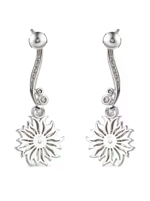 REWIND VINTAGE AFFAIRS 18k White Gold Sol Y Sombra Diamond Earrings