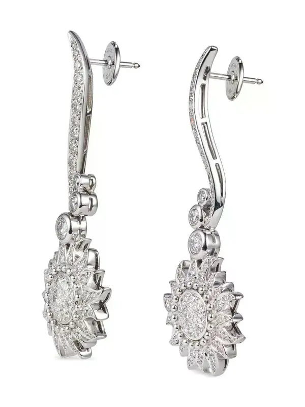 REWIND VINTAGE AFFAIRS 18k White Gold Sol Y Sombra Diamond Earrings