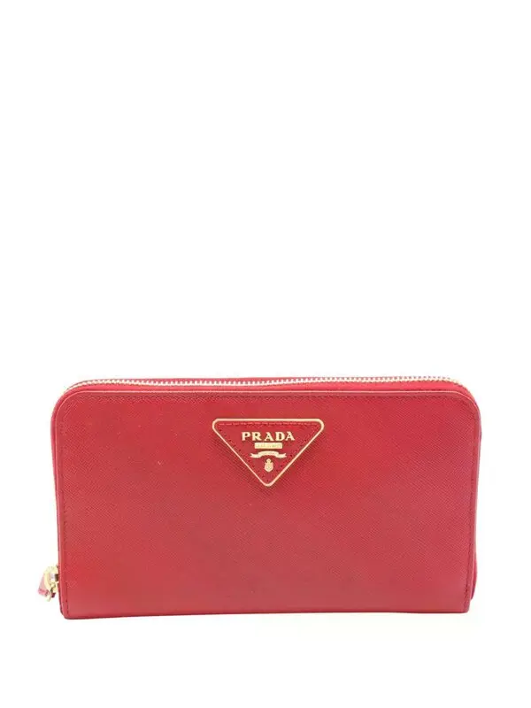 Prada 2000-2025 Saffiano Zip Around Wallet Long Wallets