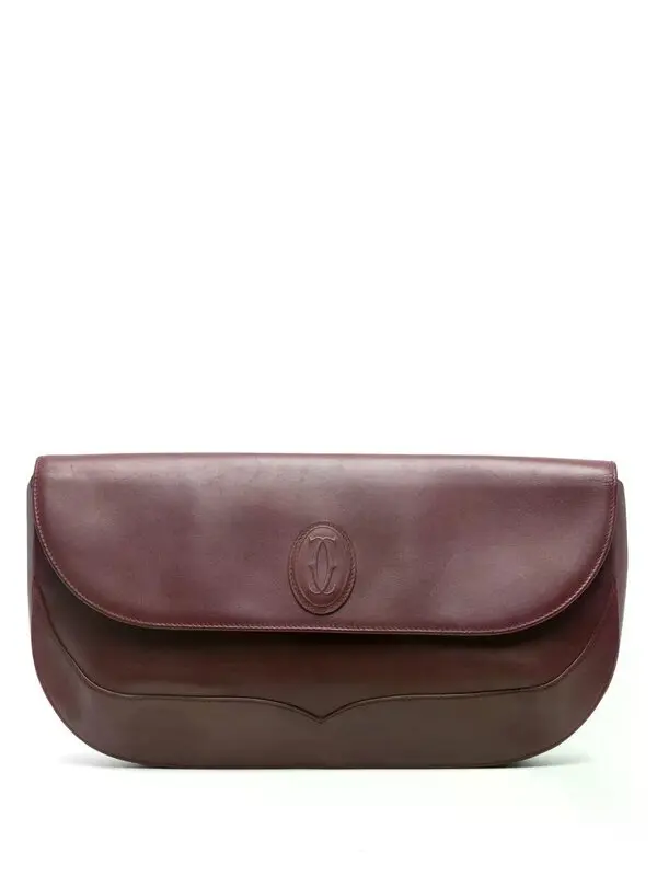 Cartier 1990s Logo-embossed Flap Clutch