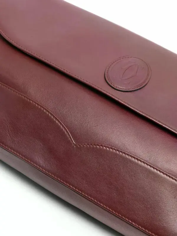 Cartier 1990s Logo-embossed Flap Clutch