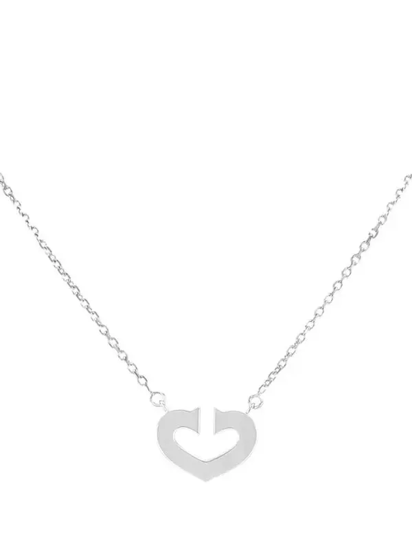 Cartier 18kt White Gold C De Necklace - Silver