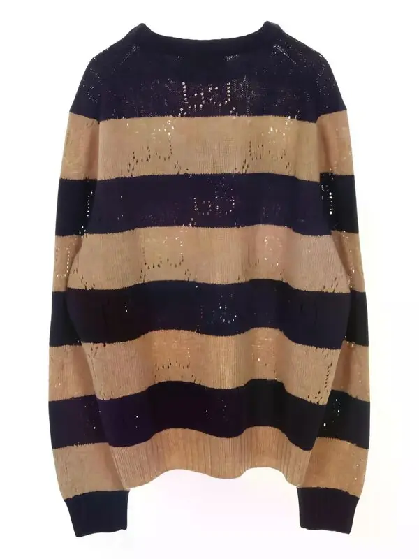 Gucci Gg-pattern Striped Knit Sweater