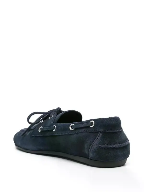 Miu Miu Logo-embossed Suede Loafers - Blue