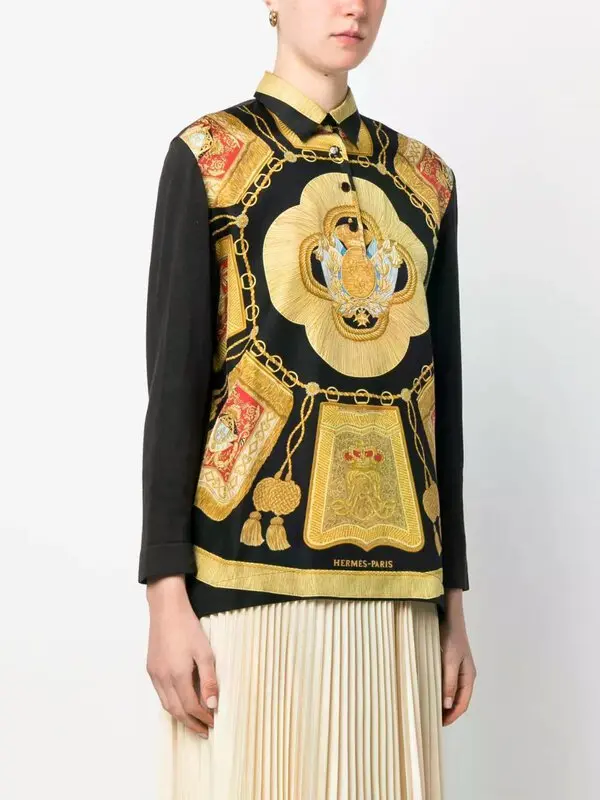 Hermès 1990s Byzantine Print Silk Shirt