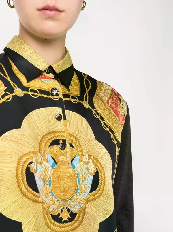 Hermès 1990s Byzantine Print Silk Shirt