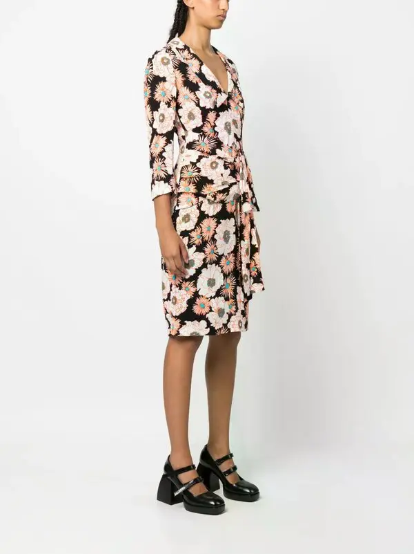 Prada 2000s Floral Wrap-around Dress