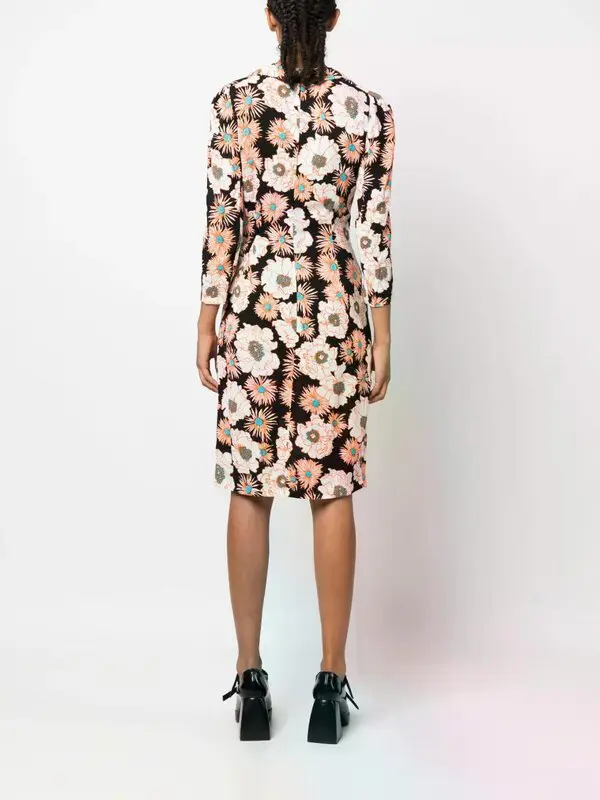 Prada 2000s Floral Wrap-around Dress