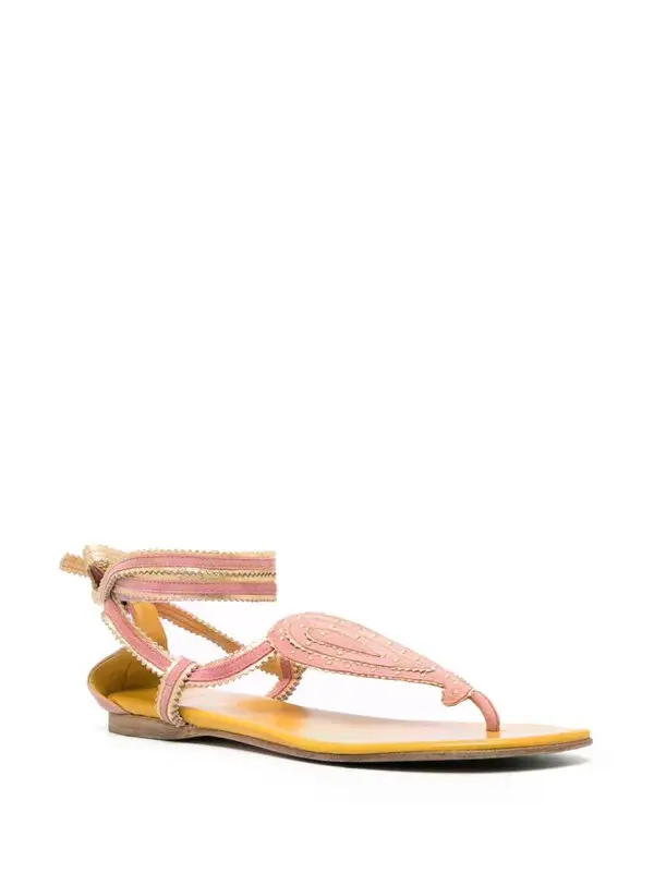 Hermès 2000s Lace-up Flat Sandals
