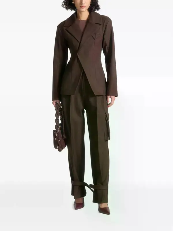 Manière De Voir Danielle Pleated Wide-leg Cargo Trousers - Brown