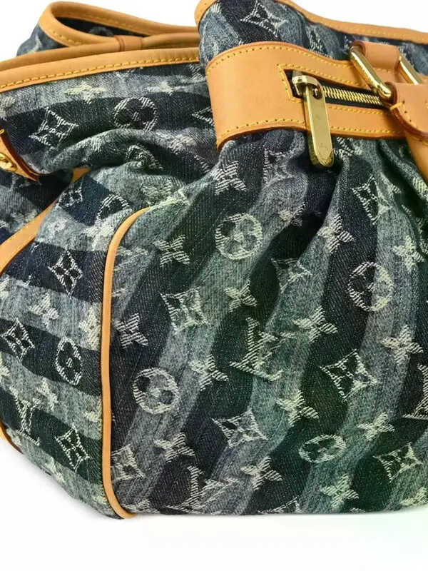 LOUIS VUITTON 2006 Monogram Denim Cabas Raye Tote Bag - Blue