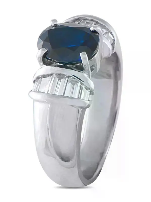LB EXCLUSIVE Platinum Diamond Sapphire Ring