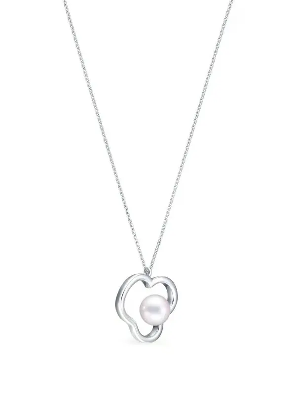 TASAKI 18k White Gold Akoya Pearl Pendant Necklace - Silver