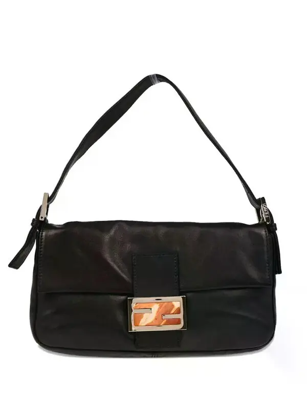 Fendi 1990-2000s Leather Flap Baguette Handbag