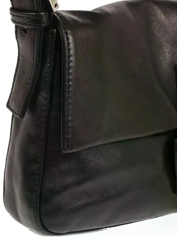 Fendi 1990-2000s Leather Flap Baguette Handbag