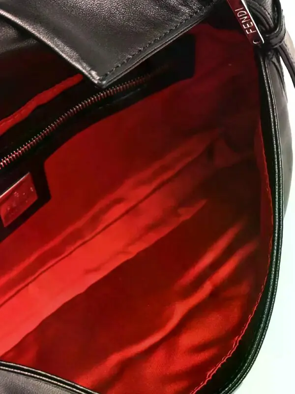 Fendi 1990-2000s Leather Flap Baguette Handbag