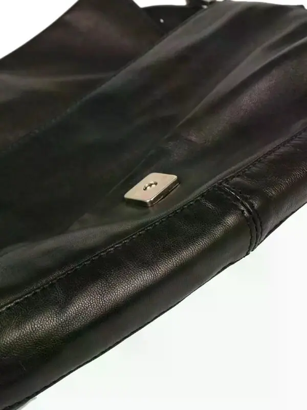 Fendi 1990-2000s Leather Flap Baguette Handbag