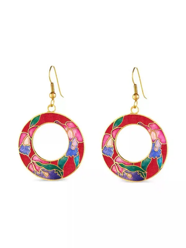 SUSAN CAPLAN 1980s Floral-embellishment Earrings - Gold