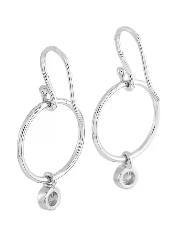 LB EXCLUSIVE 14k White Gold Diamond Drop Earrings