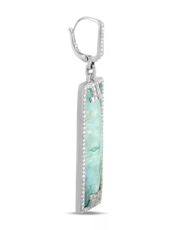 Ivanka Trump 18k White Gold Diamond And Quartz Drop Earrings - Silver