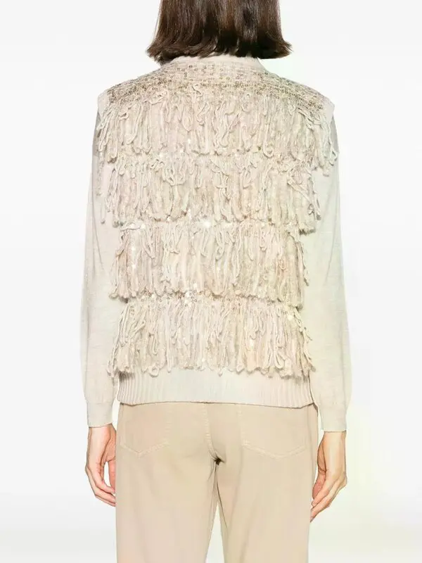 Brunello Cucinelli Fringed Sleeveless Cardigan