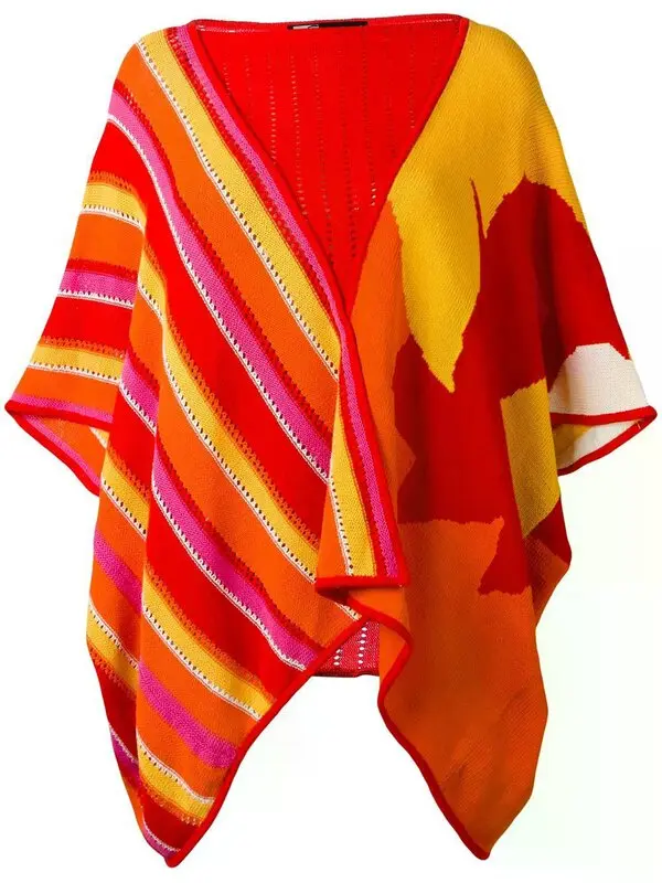 KANSAI YAMAMOTO 1980s Striped Patterned Poncho