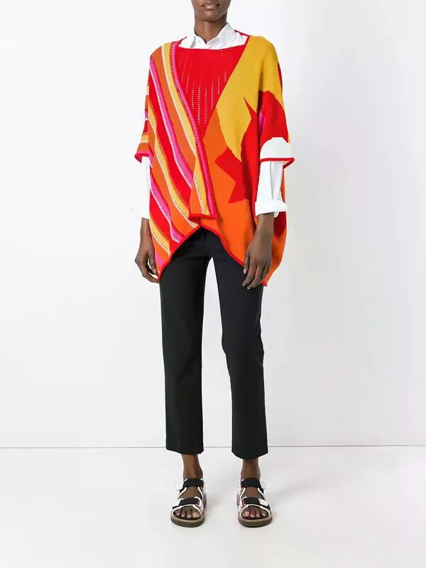 KANSAI YAMAMOTO 1980s Striped Patterned Poncho
