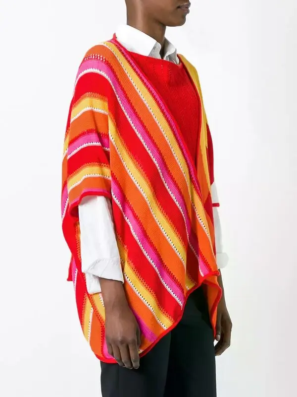 KANSAI YAMAMOTO 1980s Striped Patterned Poncho