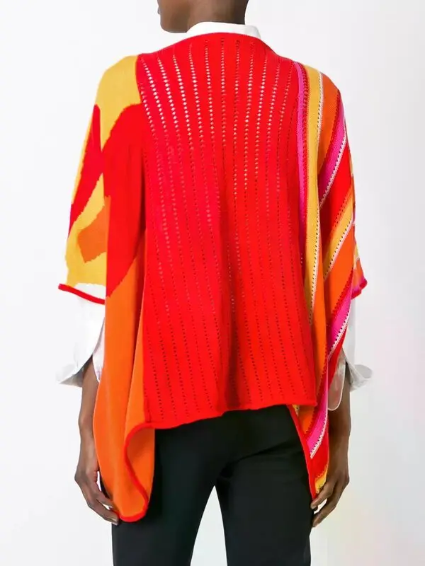 KANSAI YAMAMOTO 1980s Striped Patterned Poncho