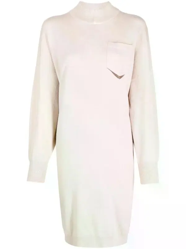 Brunello Cucinelli Stud-detail Cashmere Knitted Dress