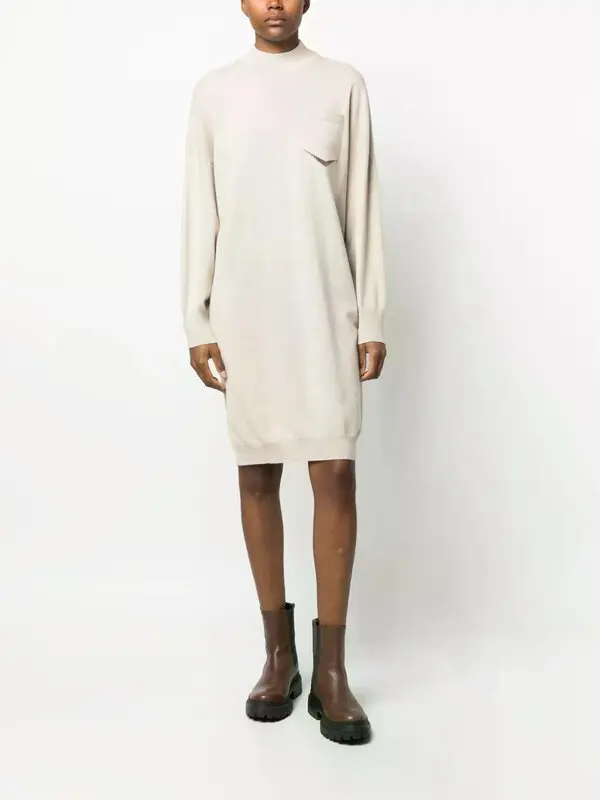 Brunello Cucinelli Stud-detail Cashmere Knitted Dress