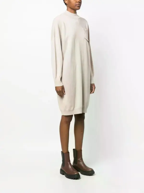 Brunello Cucinelli Stud-detail Cashmere Knitted Dress