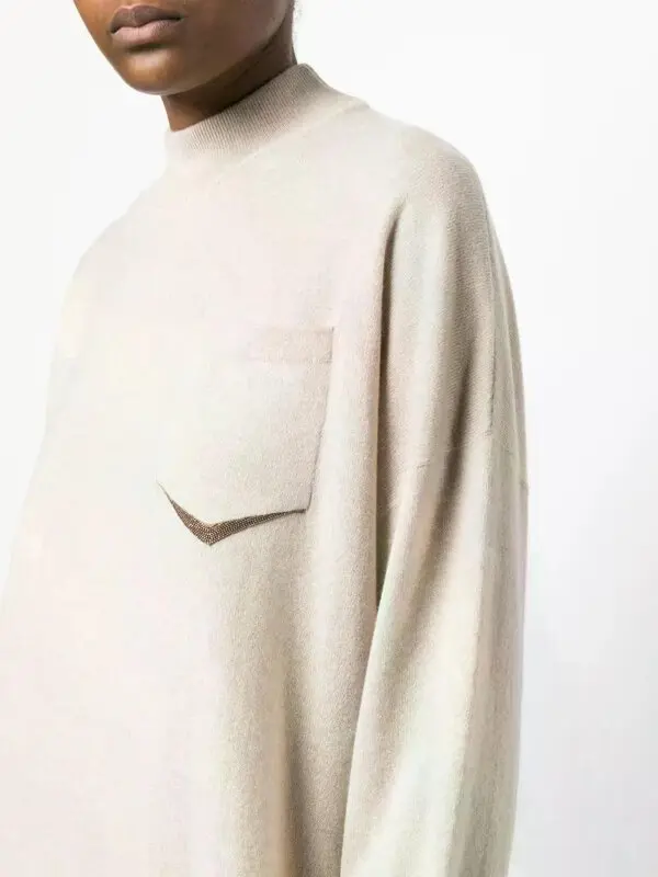 Brunello Cucinelli Stud-detail Cashmere Knitted Dress