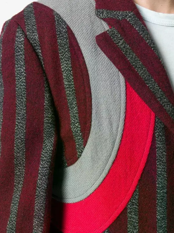 Comme Des Garçons Striped Appliqué Blazer