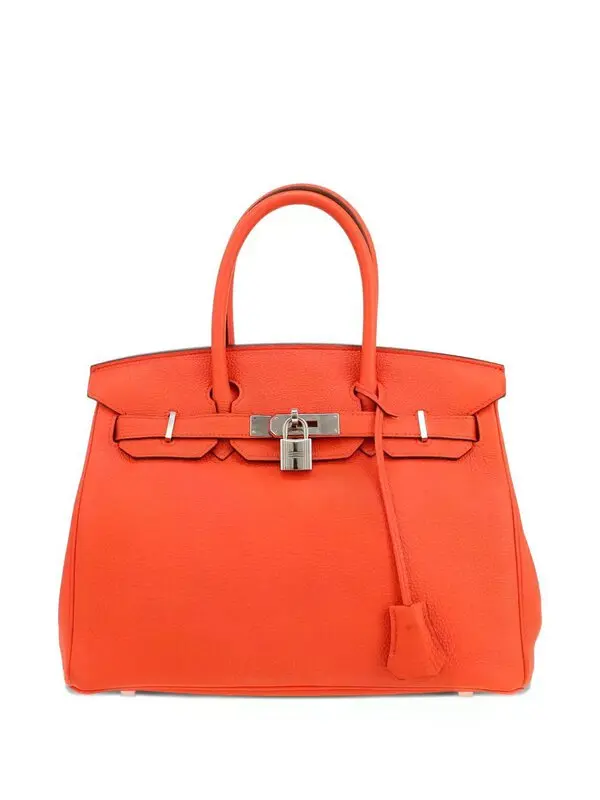 Hermès Leather Top Handle Bag - Orange