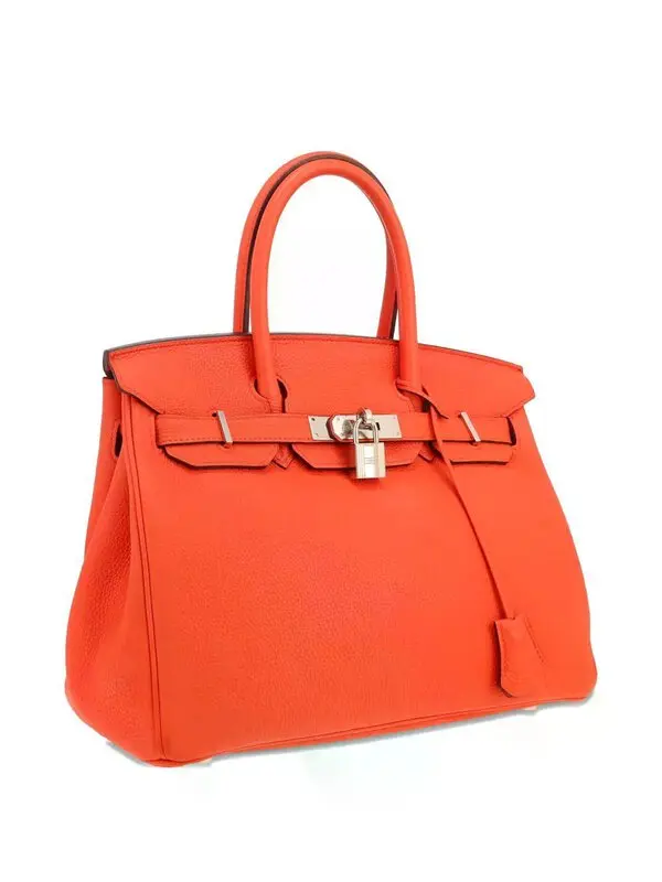 Hermès Leather Top Handle Bag - Orange