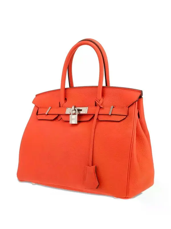 Hermès Leather Top Handle Bag - Orange