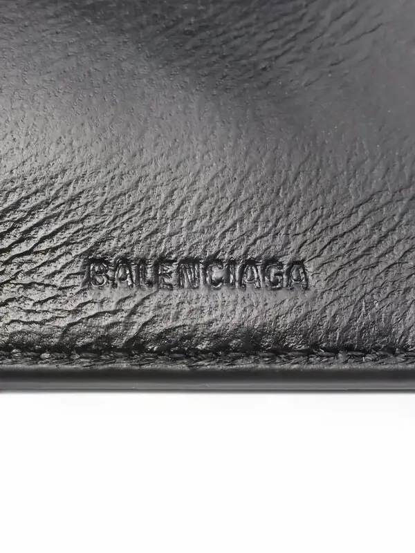 Balenciaga 2020s Mini Tri-fold Leather Wallet