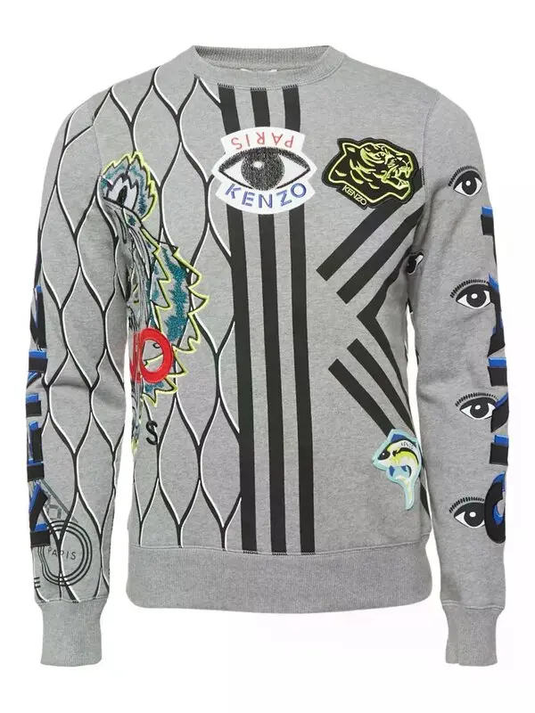 Kenzo Appliqué Netting Sweatshirt - Grey