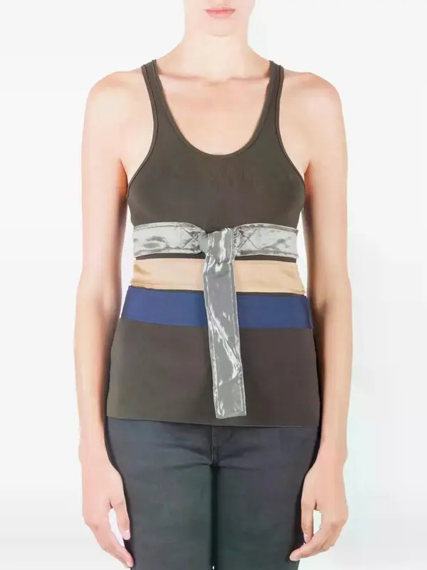 Celine Racerback Belted Top - Brown
