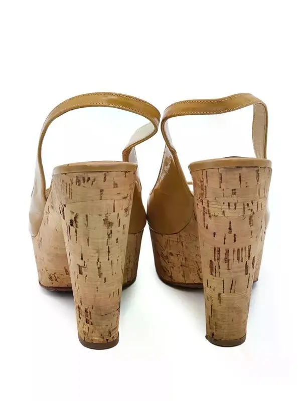 Prada 125mm Platform Peep-toe Slingback Pumps