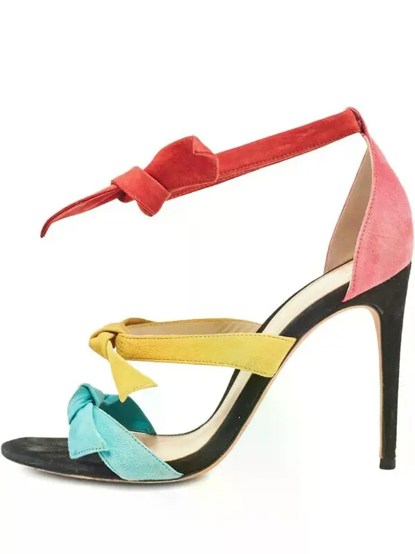 ALEXANDRE BIRMAN 100mm Bow Suede Sandals - Orange