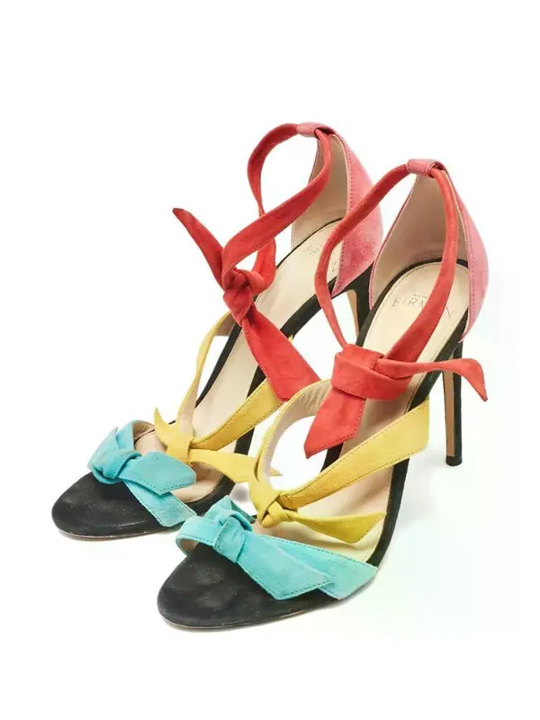 ALEXANDRE BIRMAN 100mm Bow Suede Sandals - Orange