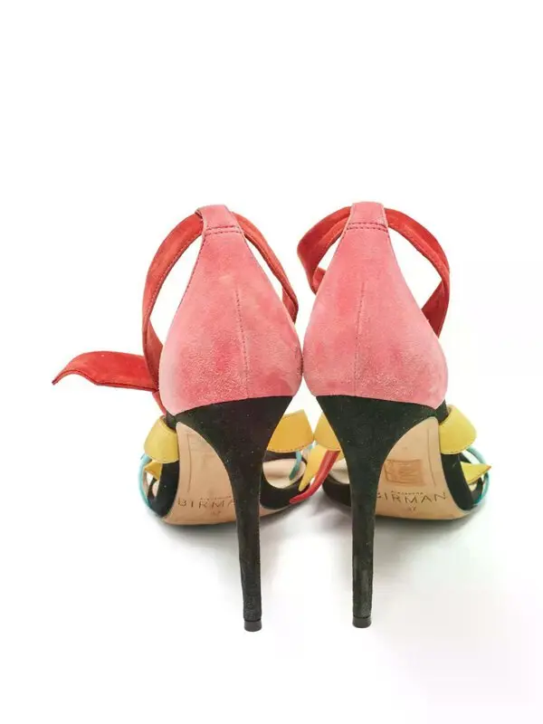 ALEXANDRE BIRMAN 100mm Bow Suede Sandals - Orange